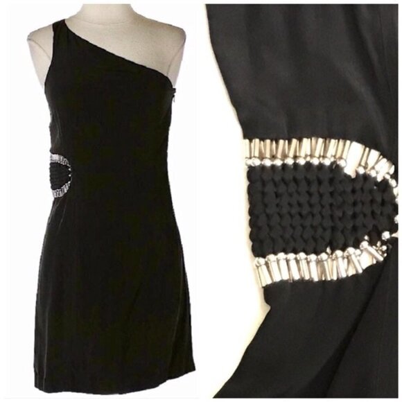 Madison Marcus | Dresses | Madison Marcus One Shoulder Embellished ...